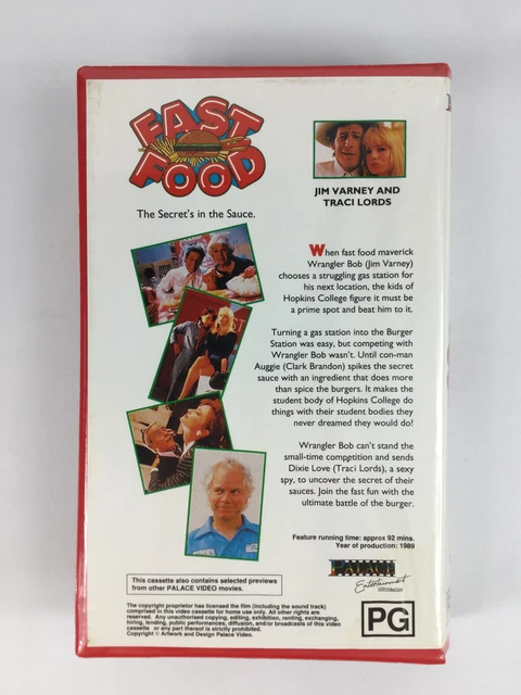 FAST FOOD JIM Varney Traci Lords VHS Video Tape 1989 3D Case £37.07 ...