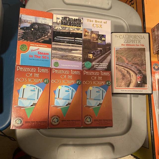 GREEN FROG PRODUCTIONS VHS Lot Train Steam California Zephyr Atlanta ...