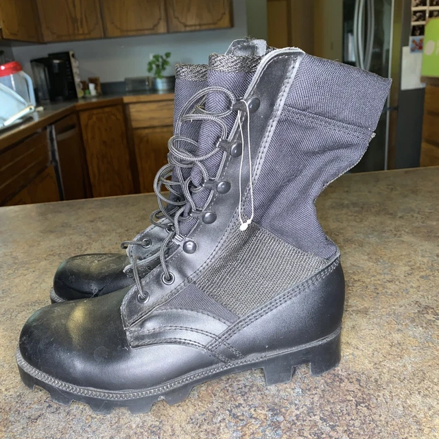 VINTAGE MILITARY SPIKE Protective Black Combat Jungle Boots 5R- New £60 ...
