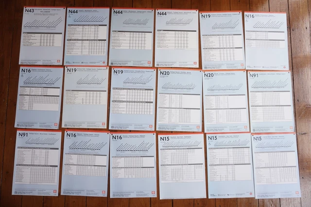 MAINLY 1990S LONDON Transport Night Bus Timetable Panel Poster x18 Ref ...