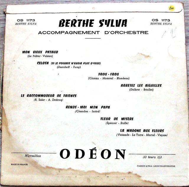 DISQUE VINYLE LP 33t / 25cm - Berthe Sylva chante D573 EUR 12,00 ... DISQUE VINYLE LP 33t / 25cm - Berthe Sylva chante D573 EUR 12,00 ...