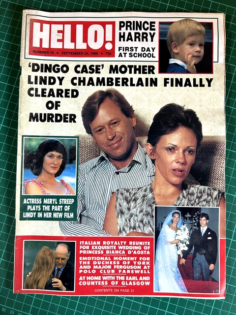 HELLO MAGAZINE SEPTEMBER 1988 Dingo Case Lindy Chamberlain £8.12 ...