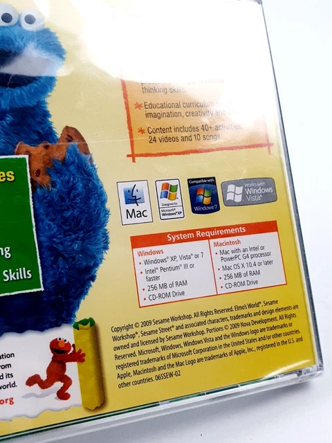 SESAME STREET ELMO'S World PC Game Ages 2-5 2009 Sesame Workshop $22.00 ...