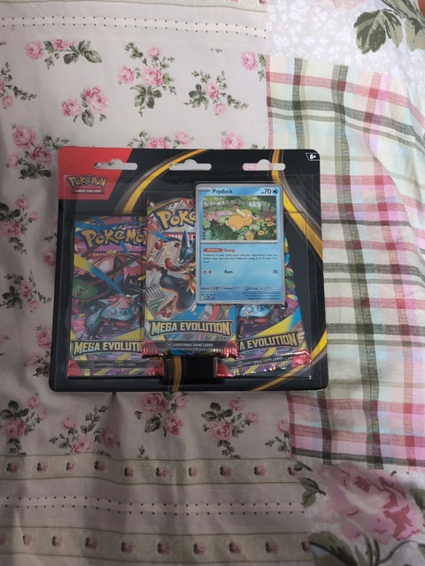 POKEMON TCG: MEGA Evolution Psyduck Triple 3 Booster Pack Blister ...