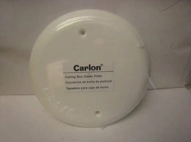 5& ROUND ELECTRICAL Ceiling Box Cover White Non-Metallic Plastic Carlon ...