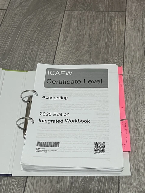 ICAEW KAPLAN ACA Certificate Level accounting 2025 Workbook £7.59 ...