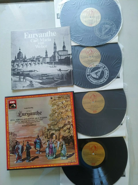 WEBER EURYANTHE GEDDA Janowski 1976 EMI Box 4 x LP + Libreto 12" Vinilo ...