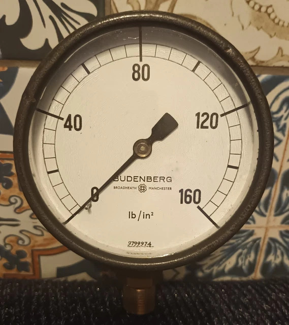 *VINTAGE* RAILWAYANA BUDENBERG Steam engine Pressure Gauge 9799974 ...