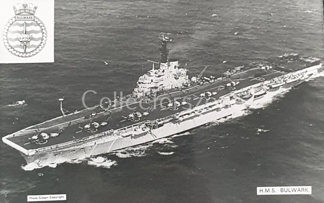 BRITISH ROYAL NAVY HMS Bulwalk R08 aircraft carrier Photograph 5.5x3.5 ...