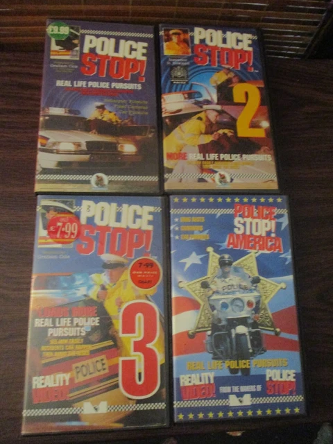 POLICE STOP Collection of Four VHS Videos = Vol 1, 2, 3 + America £7.99 ...
