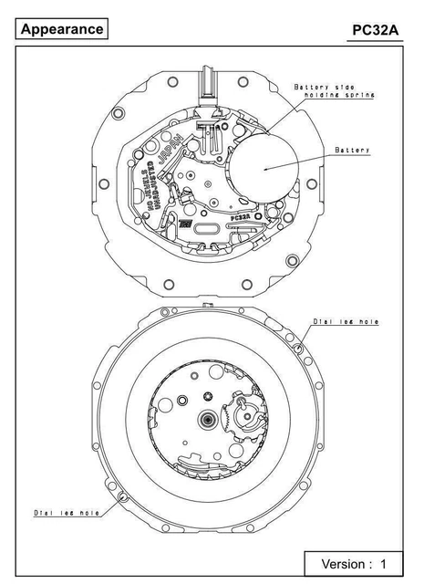 768 HZ FREQUENCY Date At 3 Quartz Watch Movement PC32A w/ Winding Stem ... 768 HZ FREQUENCY Date At 3 Quartz Watch Movement PC32A w/ Winding Stem ...