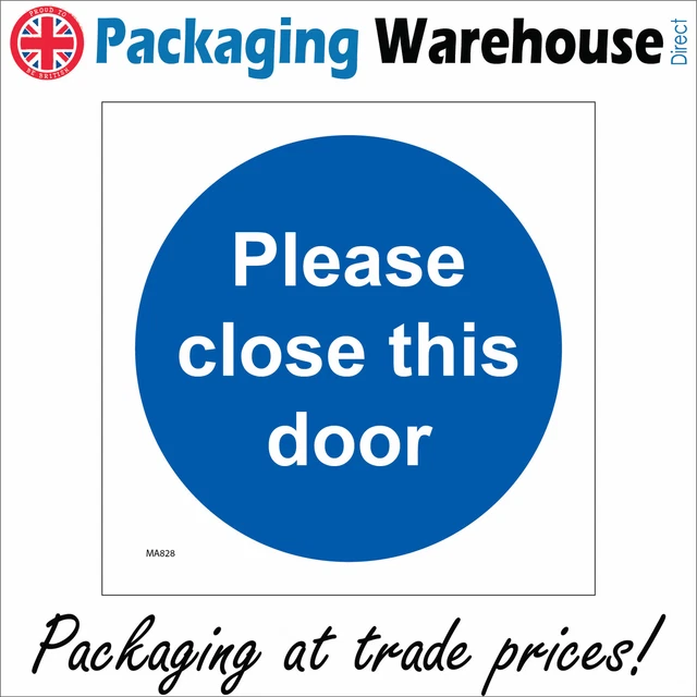 MA828 PLEASE CLOSE This Door Sign Fire Escape Secure Way Out Closed ...