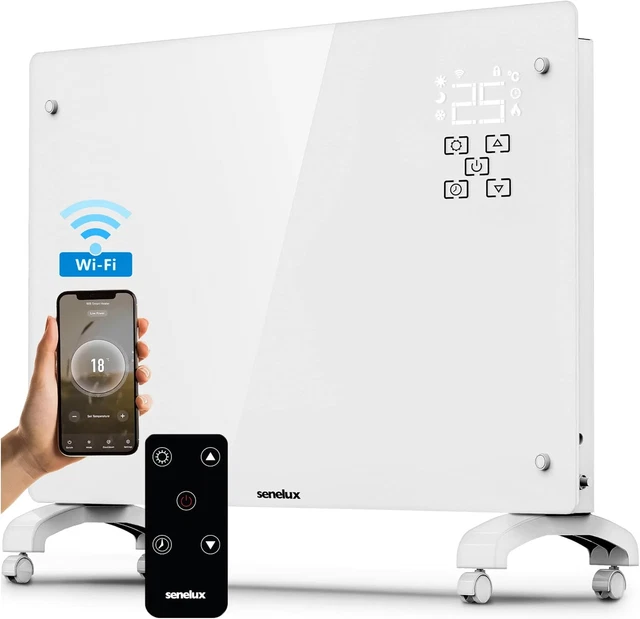 2000W ELECTRIC GLASS Panel Heater, Wifi Smart Convection Heater, with ...