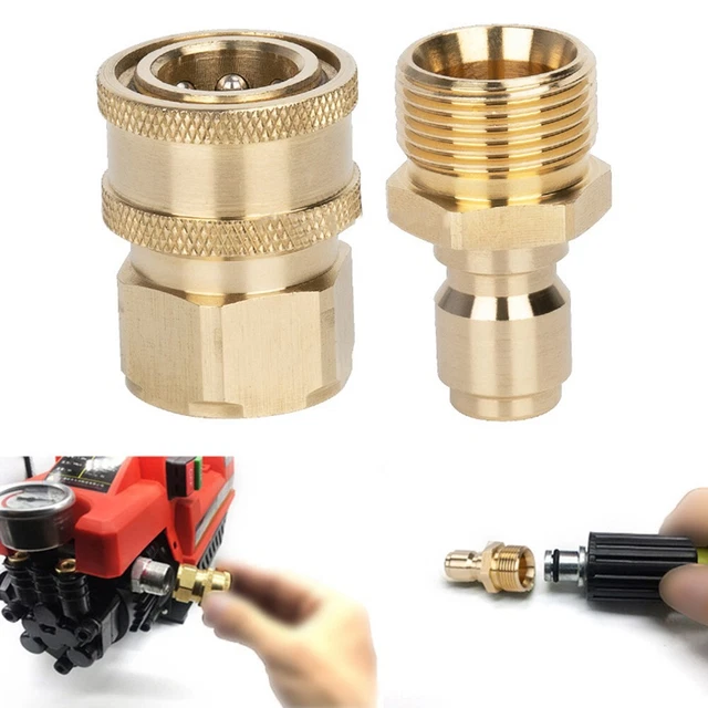 RACCORD SOLIDE À chaque fois connecteur laiton M22 pour tuyau nettoyeur haute p EUR 13,68 ...