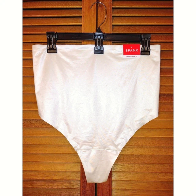 SPANX SHAPING SATIN Thong Womens 3X NEW Cream High Waisted Tummy ...