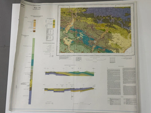 ORDNANCE SURVEY GEOLOGICAL, Solid & Drift, Sheet Map, of Lewes, 1979 £ ...