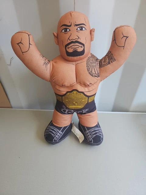 WWE WRESTLING BRAWLIN Buddies The Rock Dwayne Johnson 16" Talking Plush ...