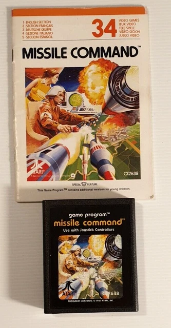 MISSILE COMMAND VINTAGE 1981 Video Game Cartridge for Atari 2600 with ...