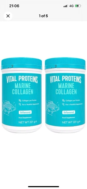 X2 VITAL PROTEINS Marine Collagen Peptides Powder Supplement - 221g EXP: 09/28 £52.68 - PicClick UK