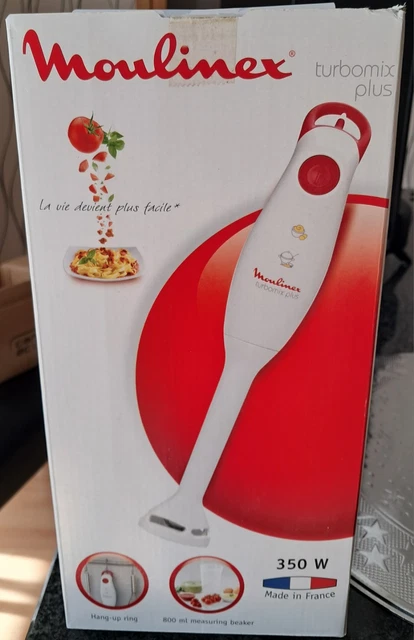 MOULINEX TURBOMIX PLUS, Stabmixer, weiß/rot, Edelstahl, 350 W, NEU EUR ...