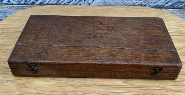 VINTAGE SMALL WOODEN Tool/Instrument Storage Box with Original Hinges ...