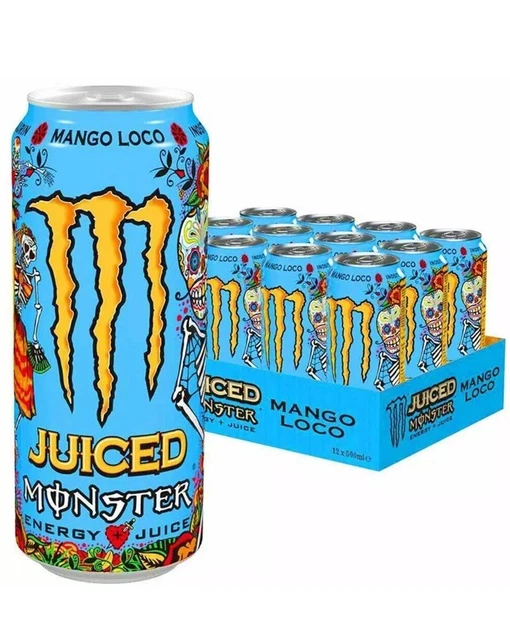 MONSTER ENERGY DRINK Mango Loco 500ml x Pack of 4 Hurry Up Bargain ...