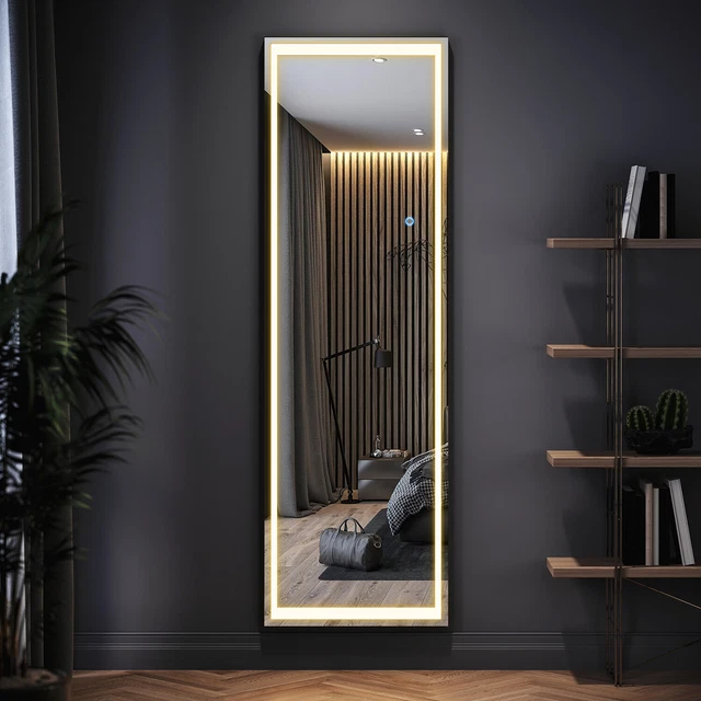 LED FULL LENGTH Mirror with Illuminated Light Freestanding/Wall Mounted ...