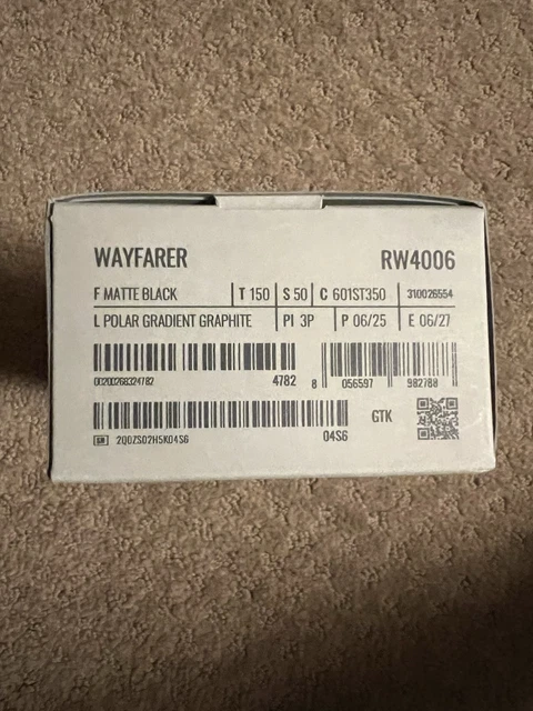 RAY-BAN META WAYFARER Smart RW4006 F Matte Black L Polar Gradient ...