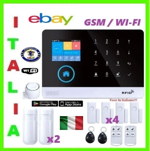 ANTIFURTO ALLARME Casa Kit Combinatore Gsm Wireless Senza Fili App Wi ...
