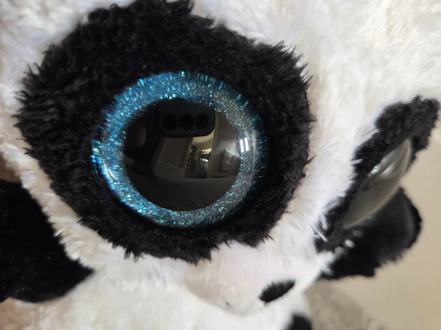 CUTE BLACK AND White Panda Teddy Plush Toy Blue Glittery Eyes Soft Toy ...