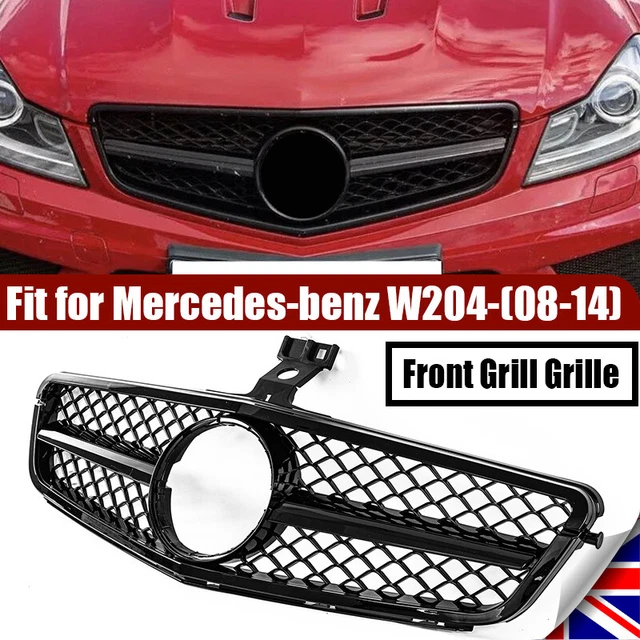 FRONT RADIATOR GRILLE Grill For Mercedes C-Class W204/C204/S204 Gloss ...