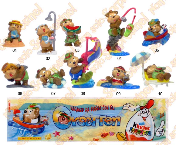 SORPRESE OVETTI KINDER anni 90 Minifigures RARE Collezione Orsetti ...
