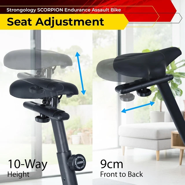 COMPACT ASSAULT AIR Bike with Fan Resistance Full-Body Workout & LCD ...