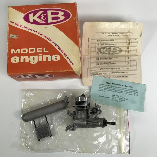 VINTAGE K&B MODEL Engine RC Sport .20 Engine No. 5600 $59.99 - PicClick