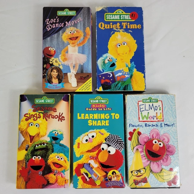 LOT OF 5 Sesame Street VHS Tapes Quiet Time Elmo's World Big Bird ...