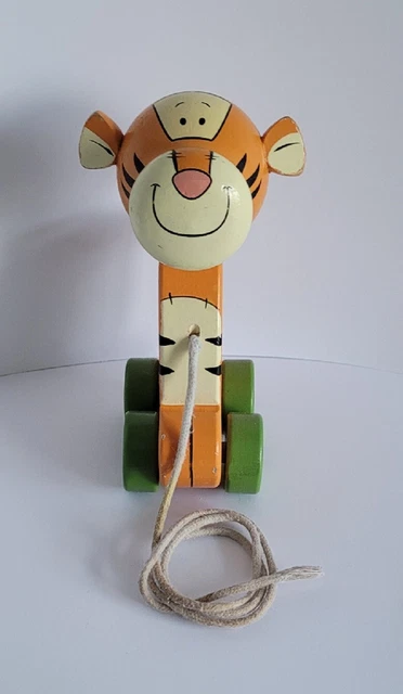 DISNEY TIGGER WINNIE-THE-POOH Wooden Pull Along Toy £7.99 - PicClick UK