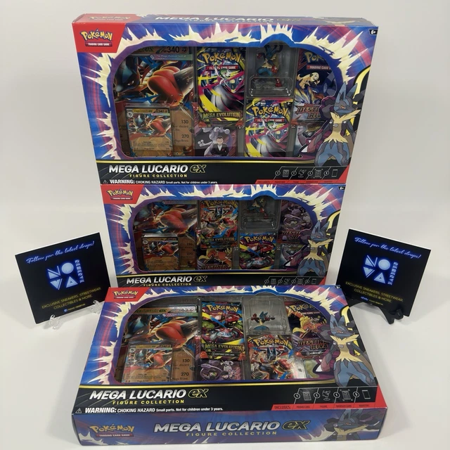 POKEMON TCG MEGA Lucario EX Premium Figure Collection Box Lot Of 3 $207 ...