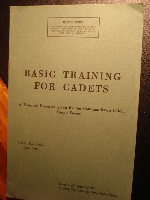 BRITISH ARMY CADET Training Manual 1945 ACF CCF Military History £8.00 ...