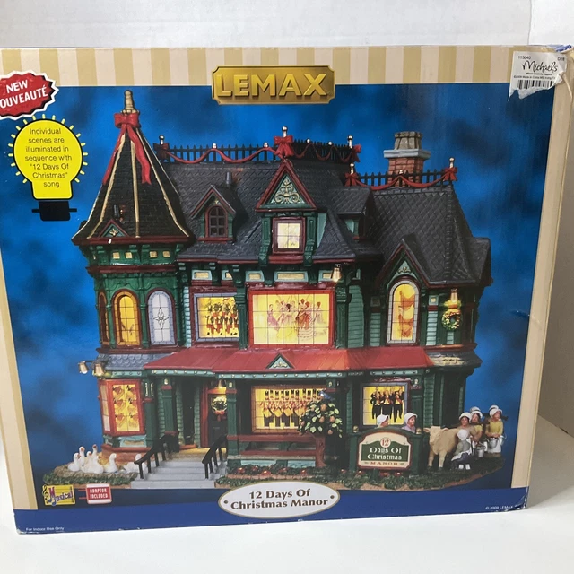 LEMAX VILLAGE COLLECTION 12 Days Of Christmas Manor Musical 2009 RARE ...