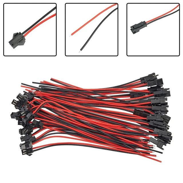 JST SM CONNECTEUR Vandesail 2-Pin Prise Jack Male&female Fil Adaptateur ...