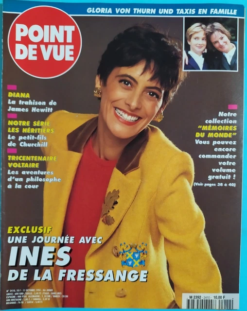 POINT DE VUE N° 2410 du 11/10/1994 Ines de la Fressange-Diana EUR 9,00 ...
