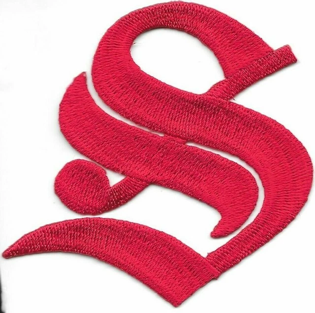 3& FANCY RED Old English Alphabet Letter S Embroidered Patch £3.53 ...