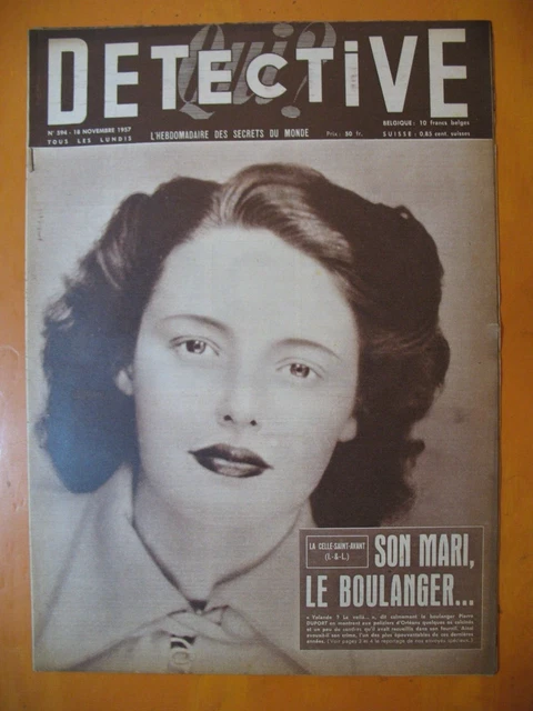 DÉTECTIVE N° 594 du 18/11/1957-La Celle-Saint- Avant: Yolande son mari ...
