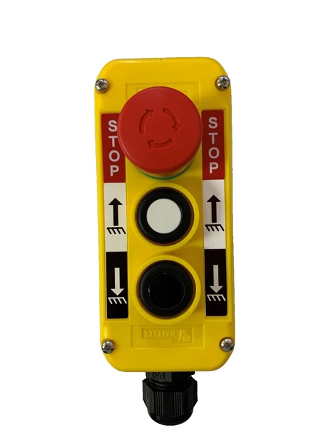 ORIGINAL MAFELEC THREE Button Control Box Scissor-Lifts UP-DOWN- Stop ...