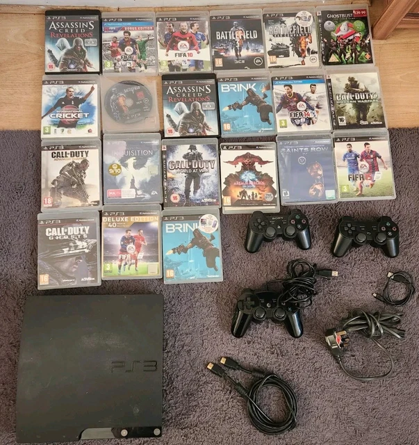 SONY PS3 CECH 250EA Console With 21 Game ,3x Controllers Bundle £135.00 ...