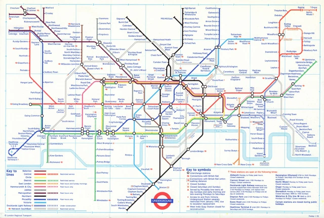 LONDON UNDERGROUND TUBE Map APRIL 1996 Journey Planner £0.99 - PicClick UK
