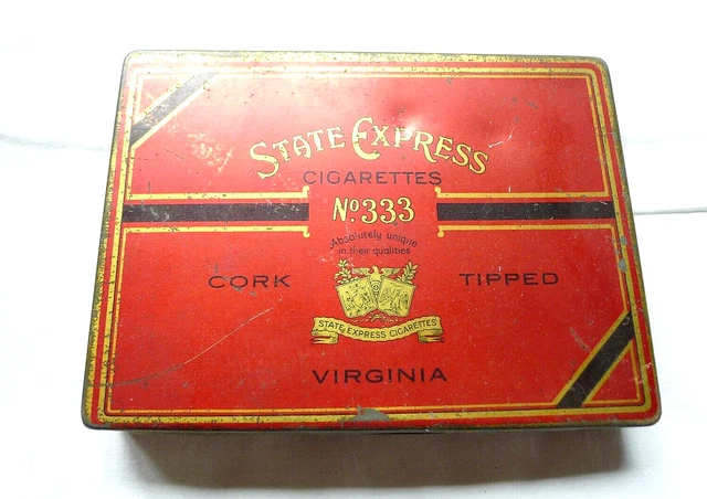 VECCHIA SCATOLA DI Latta 50 Sigarette State Express Virginia Tabacco ...