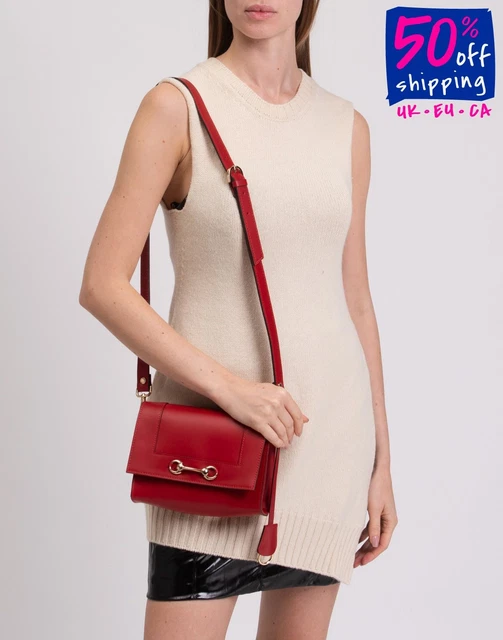 RRP€258 GIANNI NOTARO CAROL J. Leather Flap Crossbody Bag Red ...
