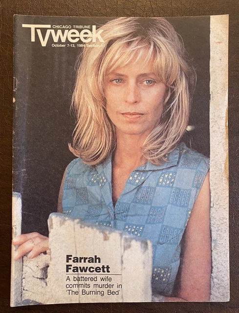 Farrah Fawcett Cover Burning Bed Chicago Tribune Tv Week Magazine Oct 7 1984 £1277