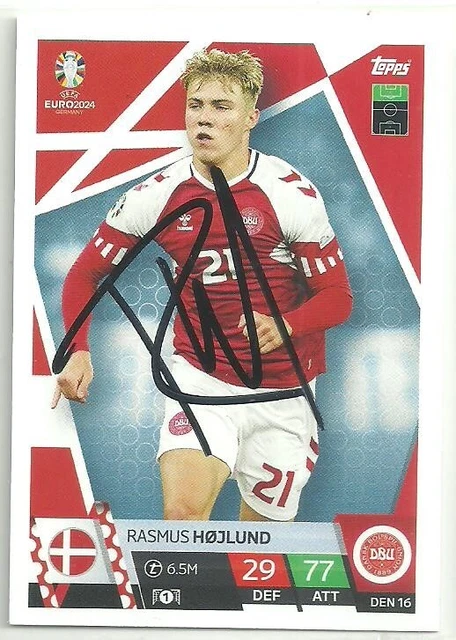RASMUS HOJLUND - DENMARK - Signed Euro 2024 Match Attax Card £4.99 ...